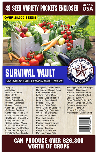 Survival Heirloom Seed Vault - 49 Varieties – FoodVacBags